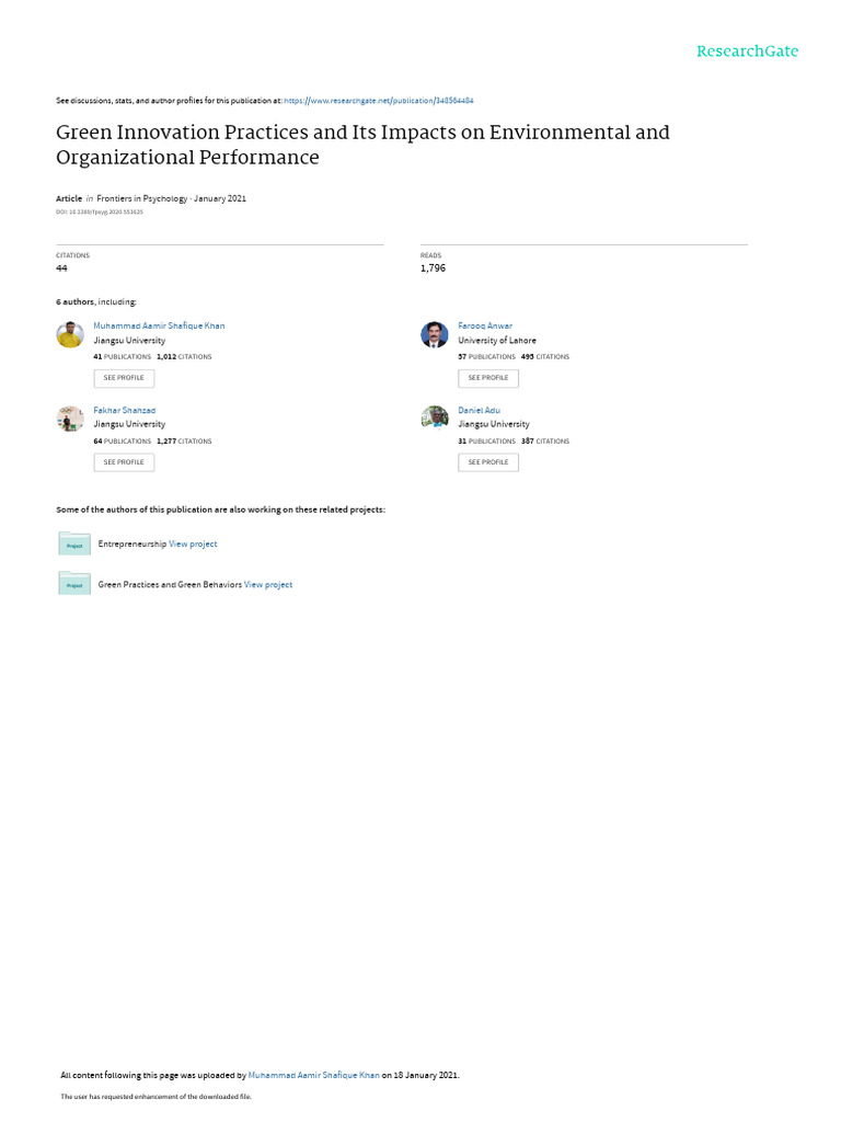 Green Innovation Practices | PDF | Survey Methodology | Innovation