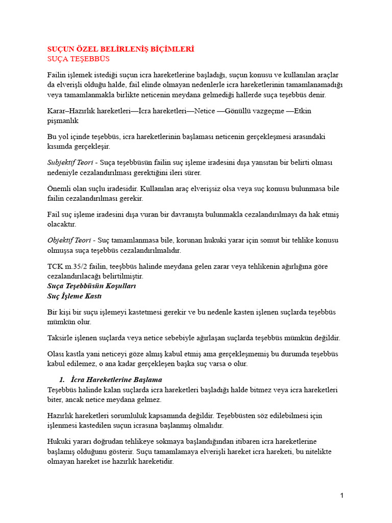CEZA HUKUKU NOT | PDF