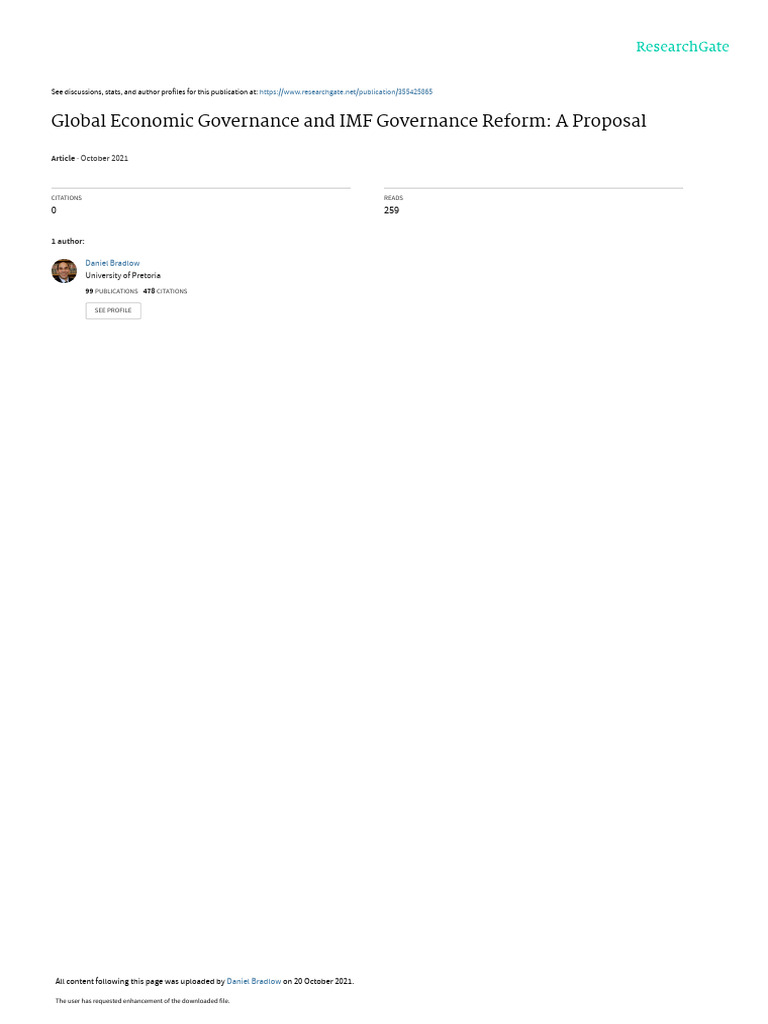 Global Economic Governance and IMF Governance Reform: A Proposal | PDF ...