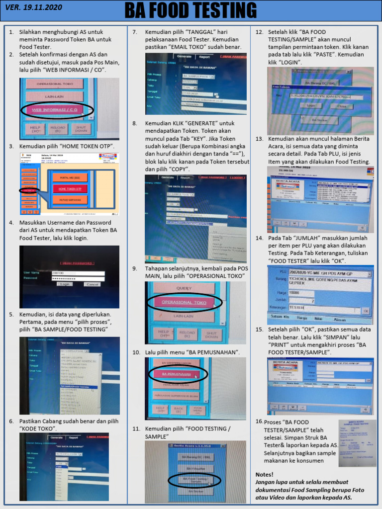 Sop Rte - Sop Food Tester & Sampling - 220823 | PDF
