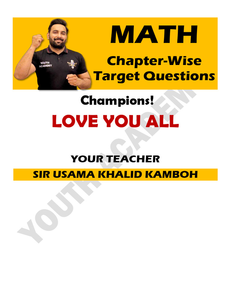 12Th Math Short Target Questions by Youth Academy | PDF