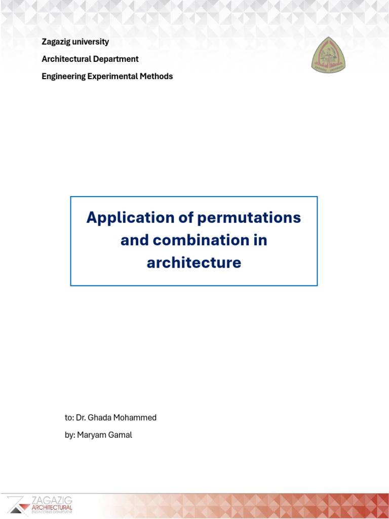 Application of Permutations and Combination in Architecture | PDF
