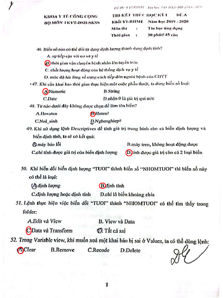 ĐỀ SPSS 19-20 - RHM | PDF