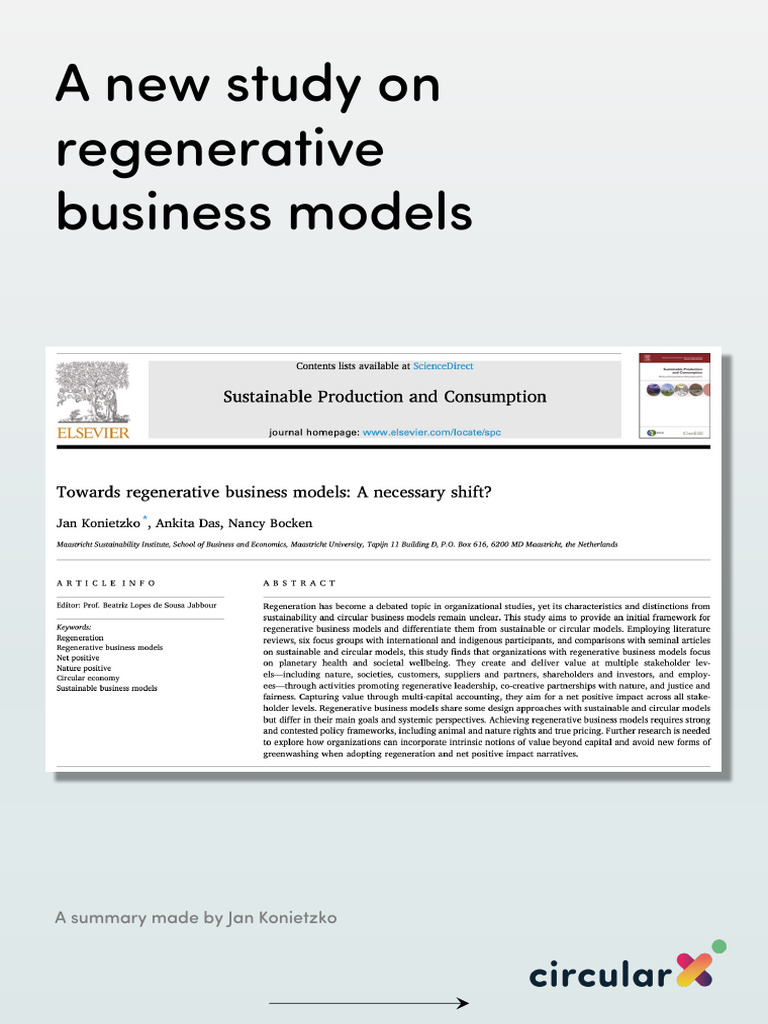 Towards Regenerative Business Models A Necessary Shift 1684093282 | PDF | Nature | Business Model