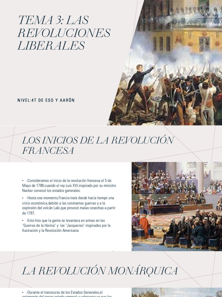 Tema 3. Las Revoluciones Liberales | PDF | revolución Francesa | Napoleón