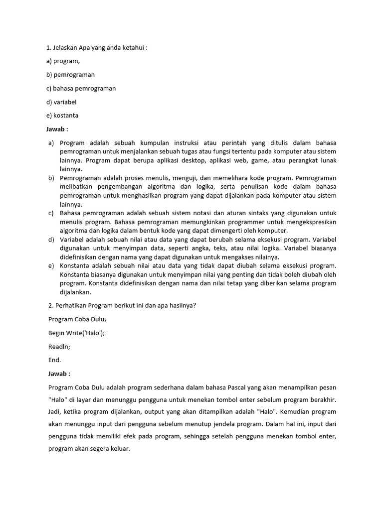 UTS Pemograman | PDF