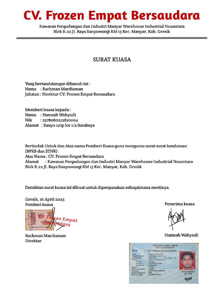 SRT Kuasa Cv. Frozen | PDF