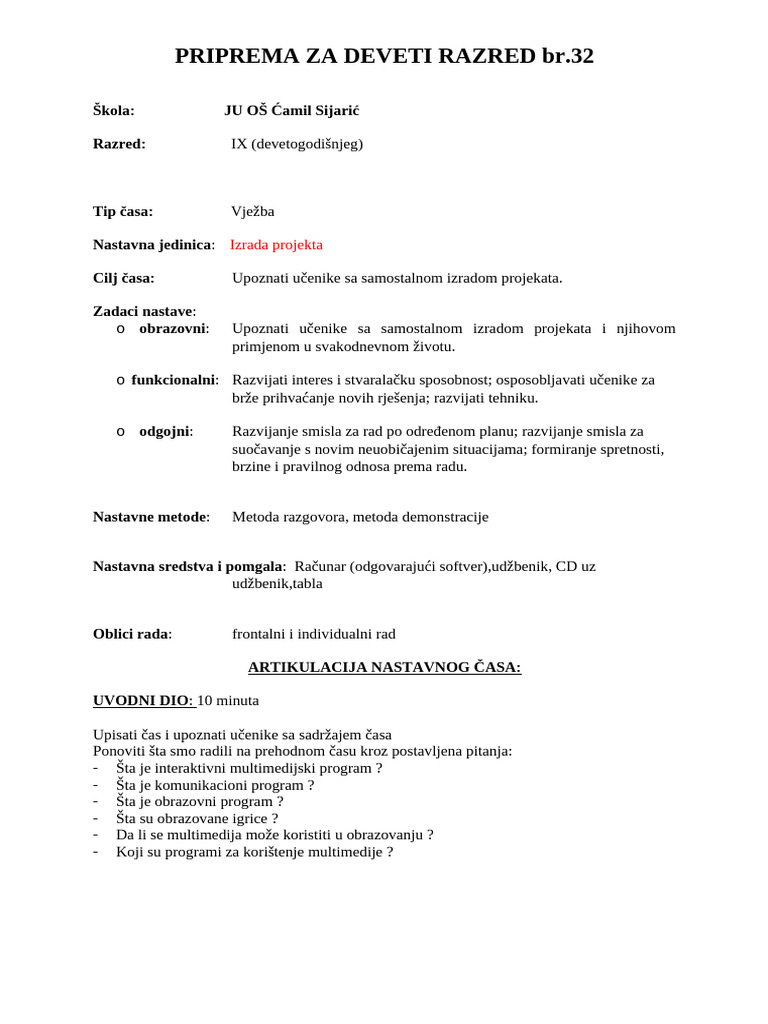 32izrada Projekta | PDF