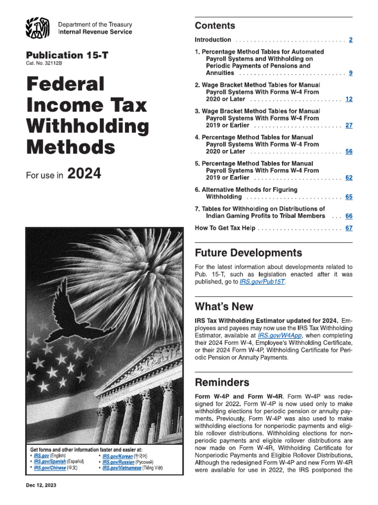 Percentage - Wage Table 2024 W4 | PDF
