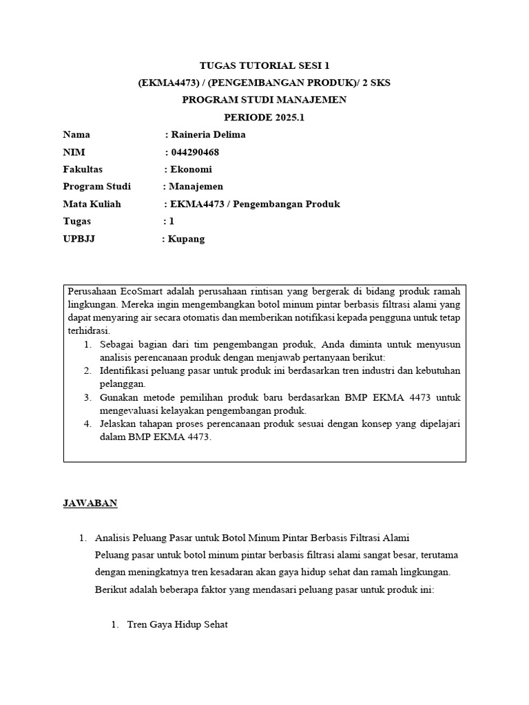 tugas 1 pengembangan Produk | PDF