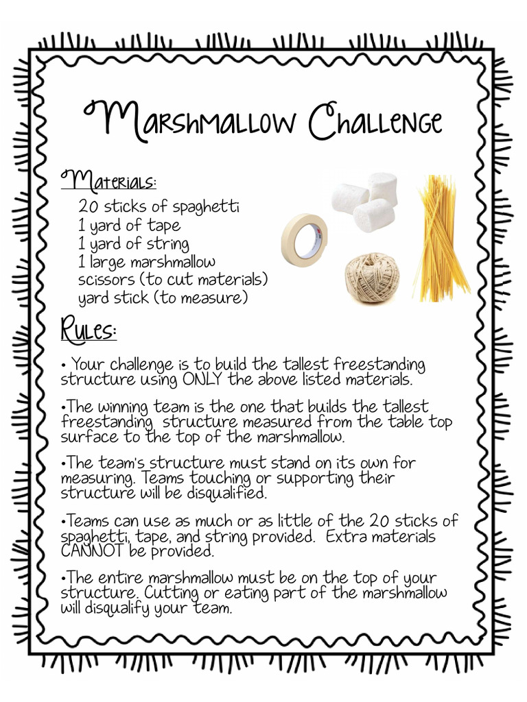 Marshmallow Challenge Instructions | PDF