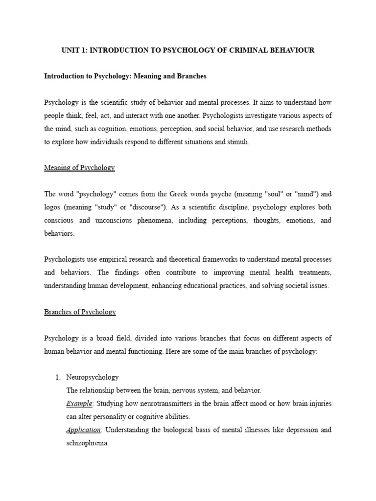 Introduction to Criminal Psychology | PDF | Psychology | Crimes