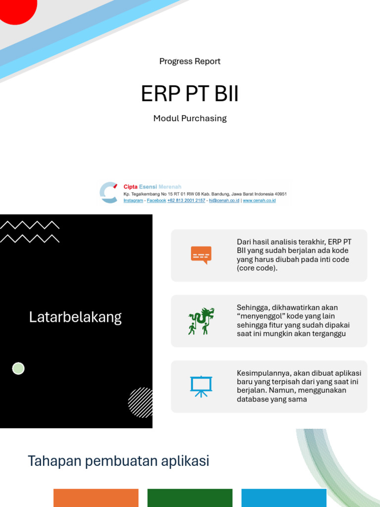 Laporan Progres Aplikasi ERP PT BII | PDF