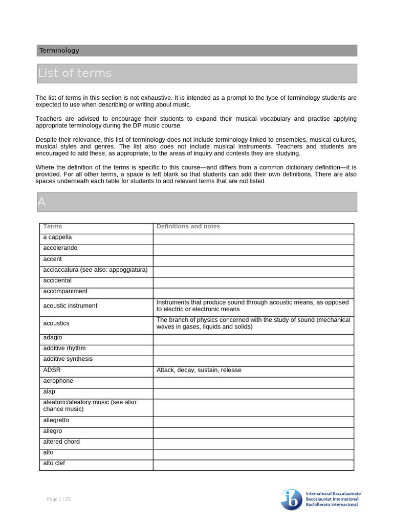 Essential Musical Terminology Guide | PDF | Sound | Harmony