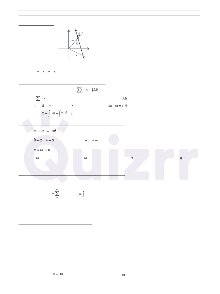 07 Rotational Motion Formula Sheets Quizrr | PDF | Rotation Around A ...
