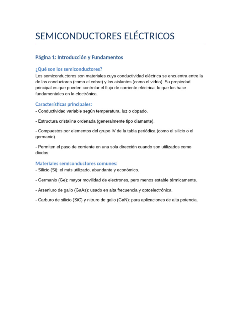 Semiconductores_Electricos (1) | PDF | Semiconductores | Dopaje (semiconductor)