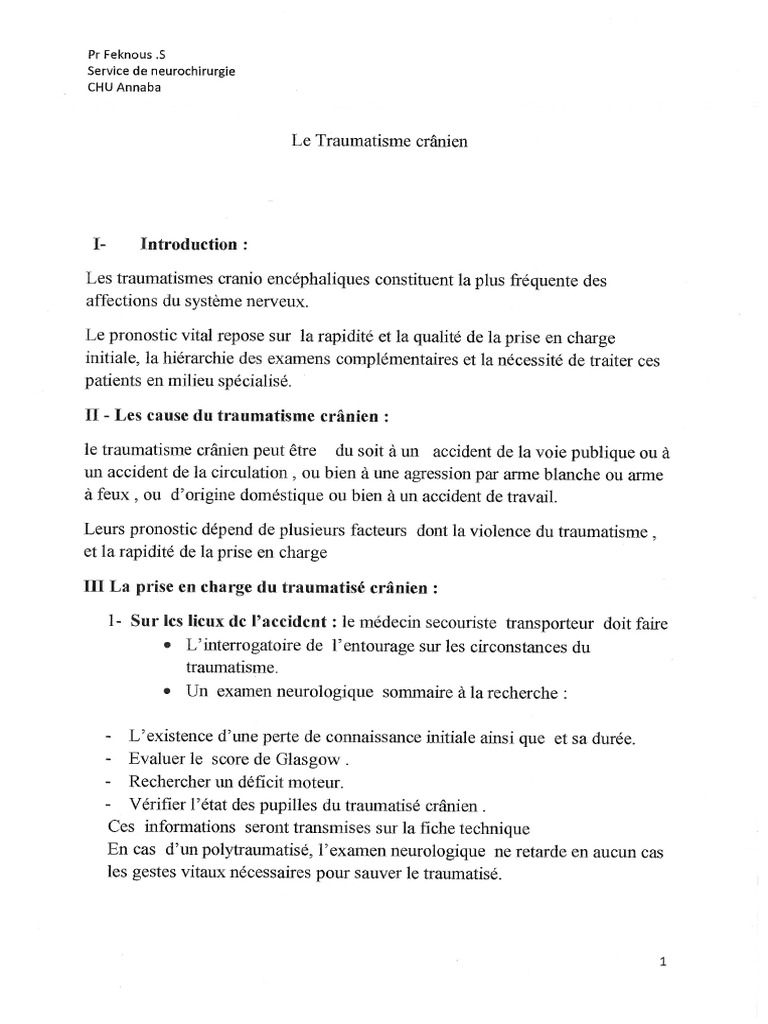 [C04] Traumatisme Crânien | PDF