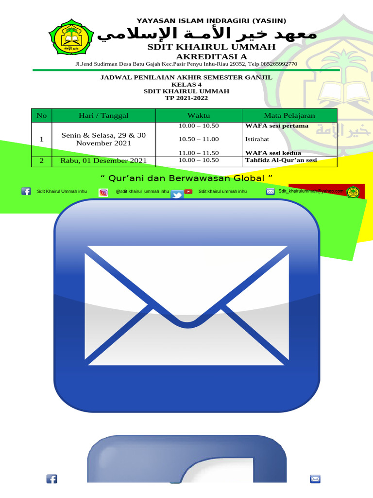 Kelas 4 Jadwal Pas Ganjil Tp 2021-2022 | PDF