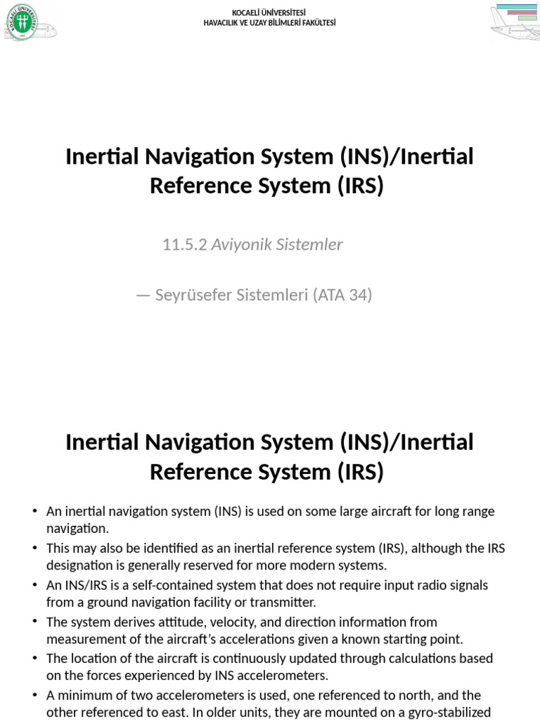 11.5.2 Sunum 15 Inertial Reference-Inavigation System | PDF | Inertial ...