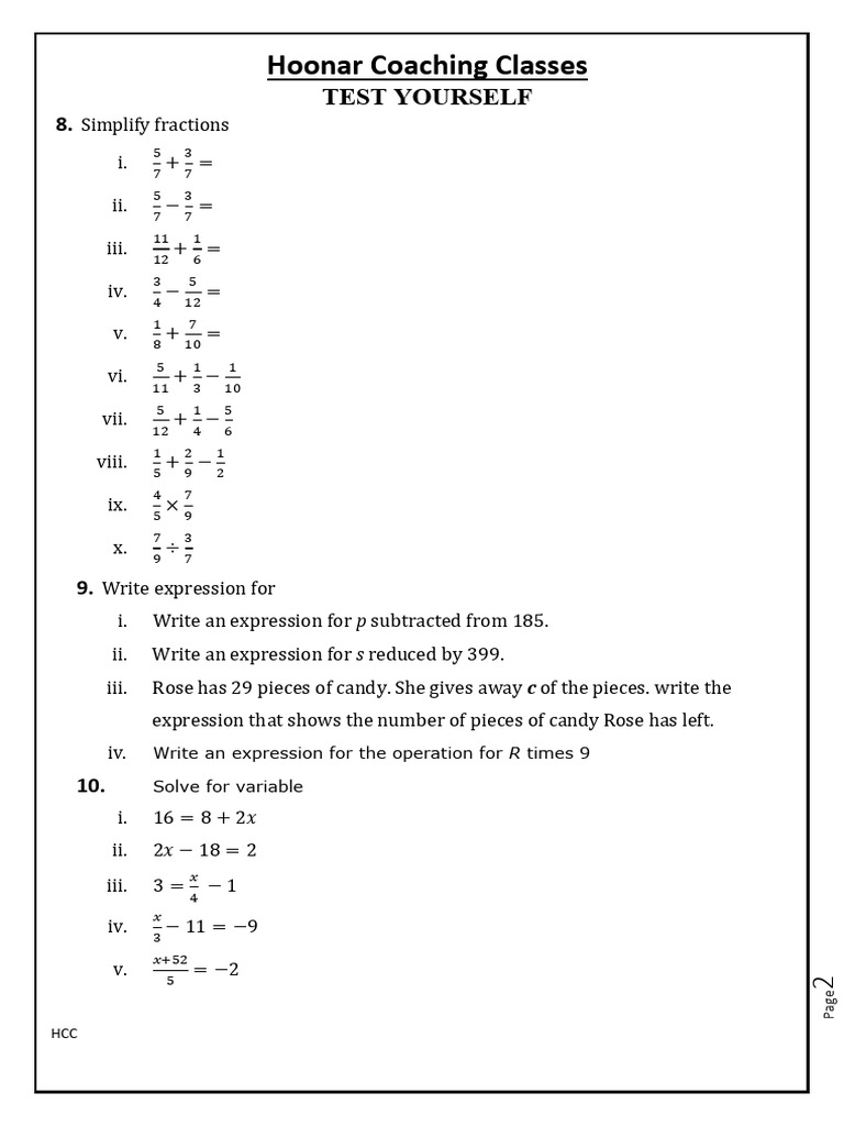 Page From Test Yourself | PDF