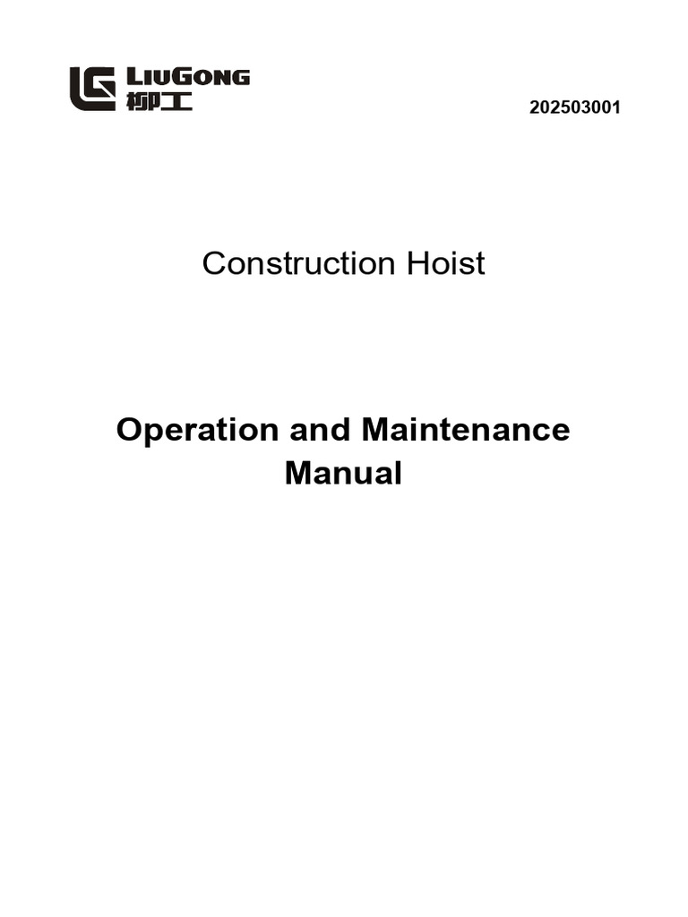 Construction Hoist Operation Manual | PDF | Safety | Door