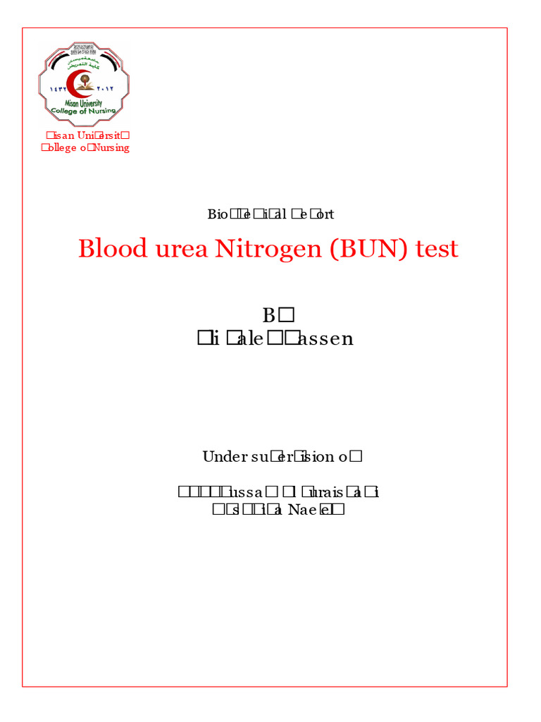 Blood Urea Nitrogen Test Overview | PDF | Diseases And Disorders ...