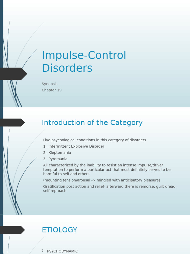 Impulse Control Disorders | PDF | Mental Disorder | Impulsivity