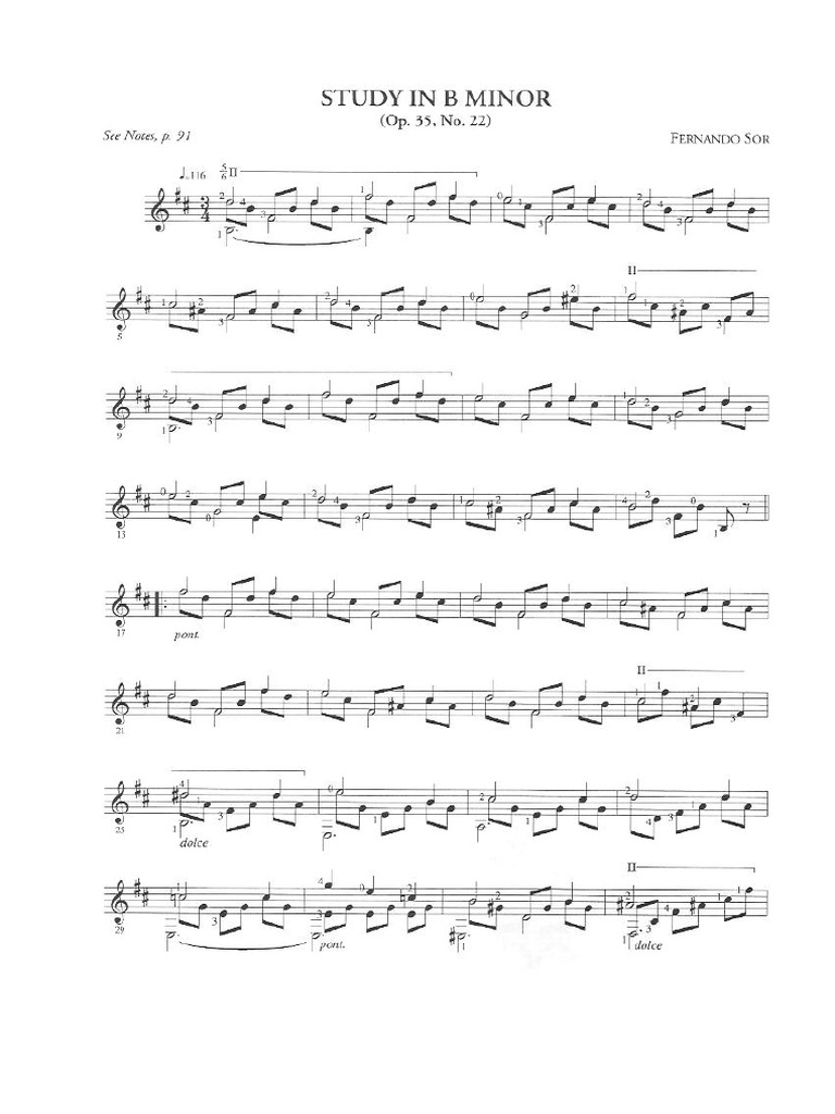 La Gota de Agua Fernando Sor - Estudio en Sim | PDF