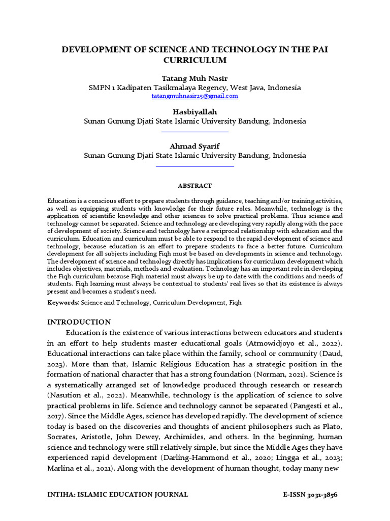 Tatang+Muh+Nasir,+Hasbiyallah,+Ahmad+Syarif | PDF | Qualitative ...