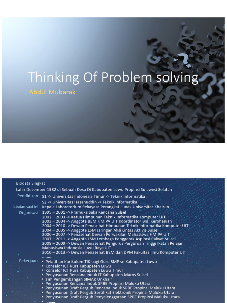 Thinking of Problem Solving New | PDF