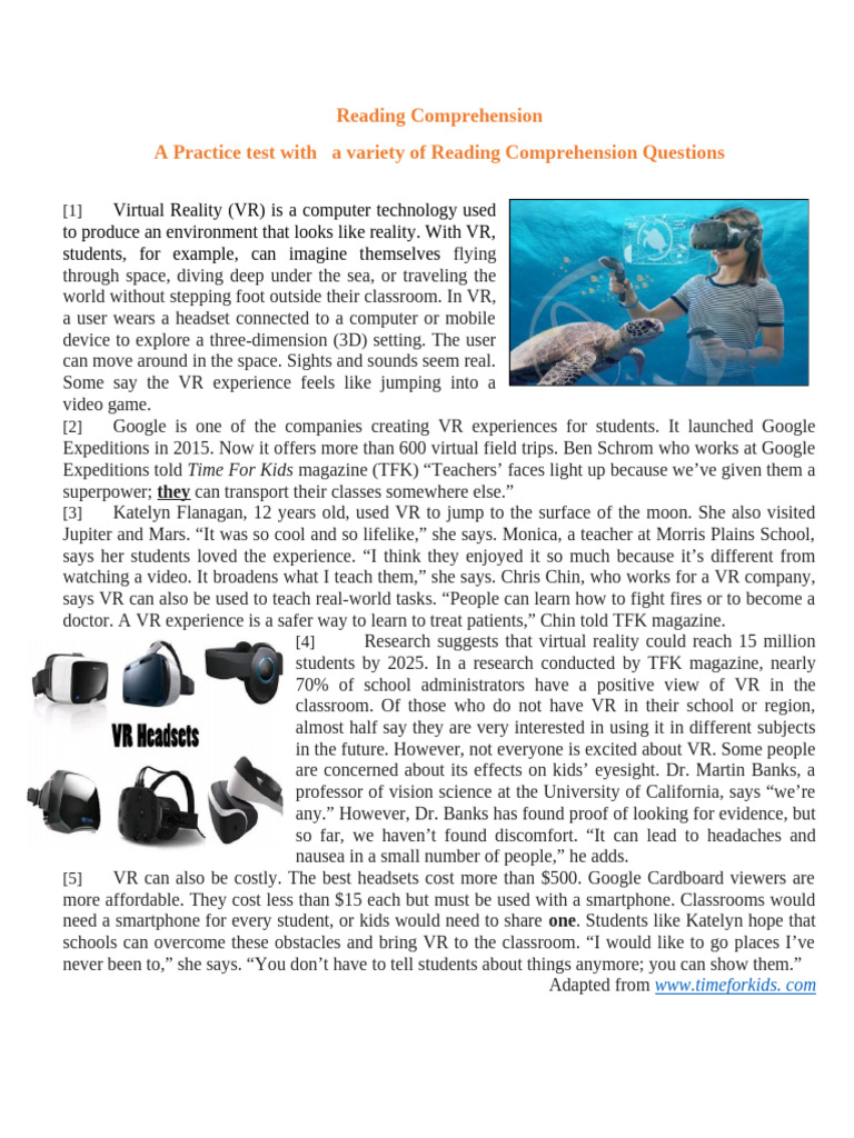 Intensive Practice of Reading Comprehension by Mohameed Enassibi | PDF ...