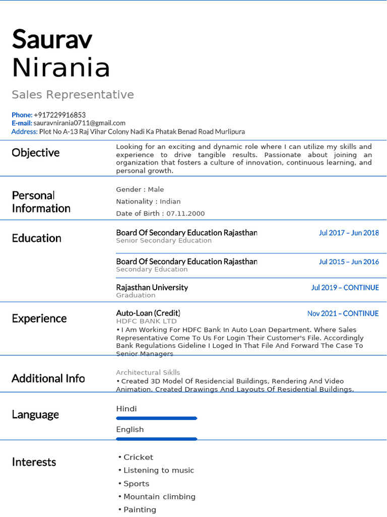 Saurav Resume 18 | PDF