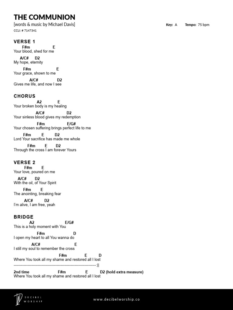The Communion Chord Charts - Latest | PDF