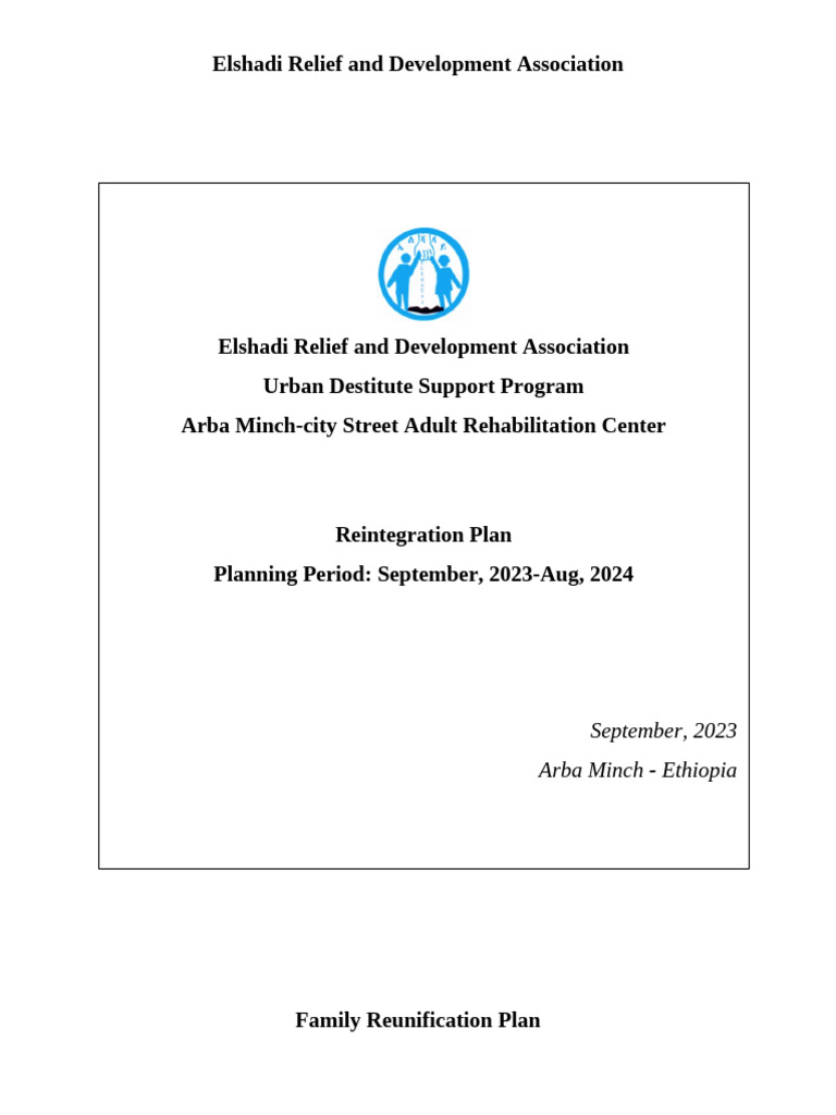 Reintegration Adult Arbaminch Plan | PDF | Economies