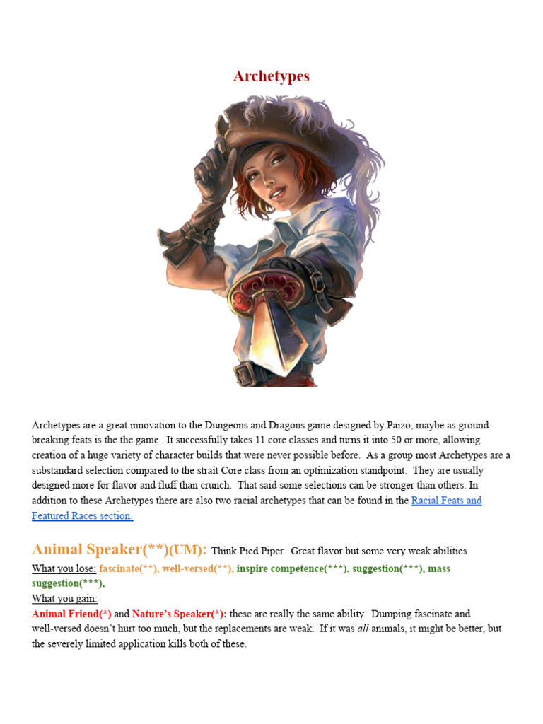 Pathfinder Bard Guide - Archetypes | PDF | D20 System | Dungeons & Dragons