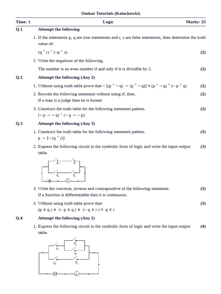 Omkar Tutorials (Kalachowki) Logic Question Paper 12 04 2025 18 55 12 | PDF