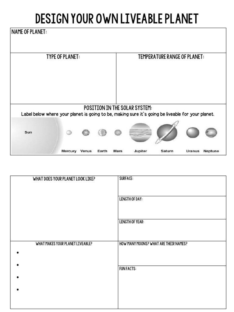 Design Your Own Liveable Planet | PDF