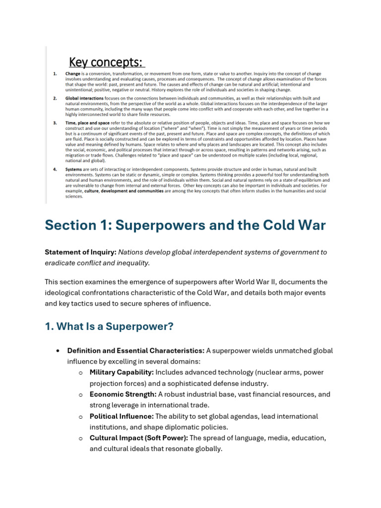 History finals prep topics | PDF | Superpowers | Cold War