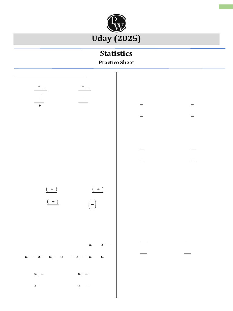 Statistics - Practice Sheet | PDF | Standard Deviation | Mean