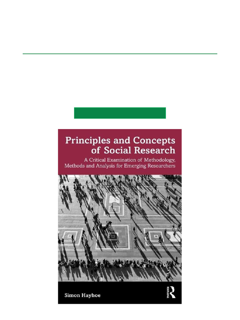 Principles and Concepts of Social Research A Critical Examination of ...