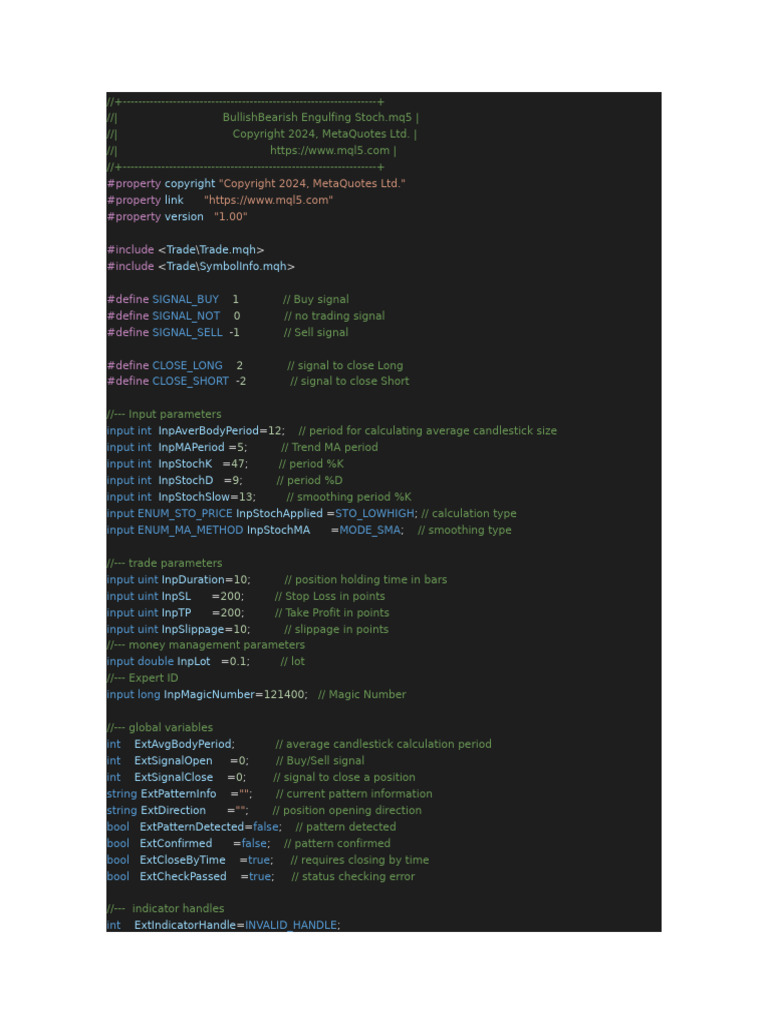 BullishBearish Engulfing Stoch | PDF | Market Trend | Parameter (Computer Programming)