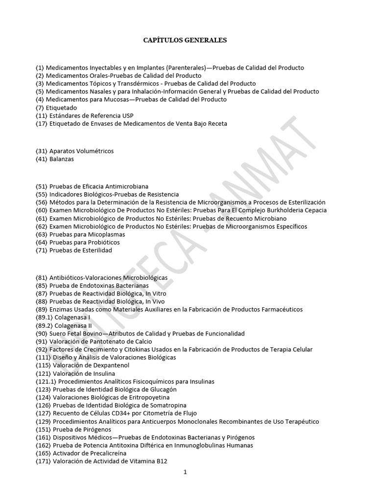 Indice Cap.Grales USP2023 | PDF | Medicamentos con receta ...