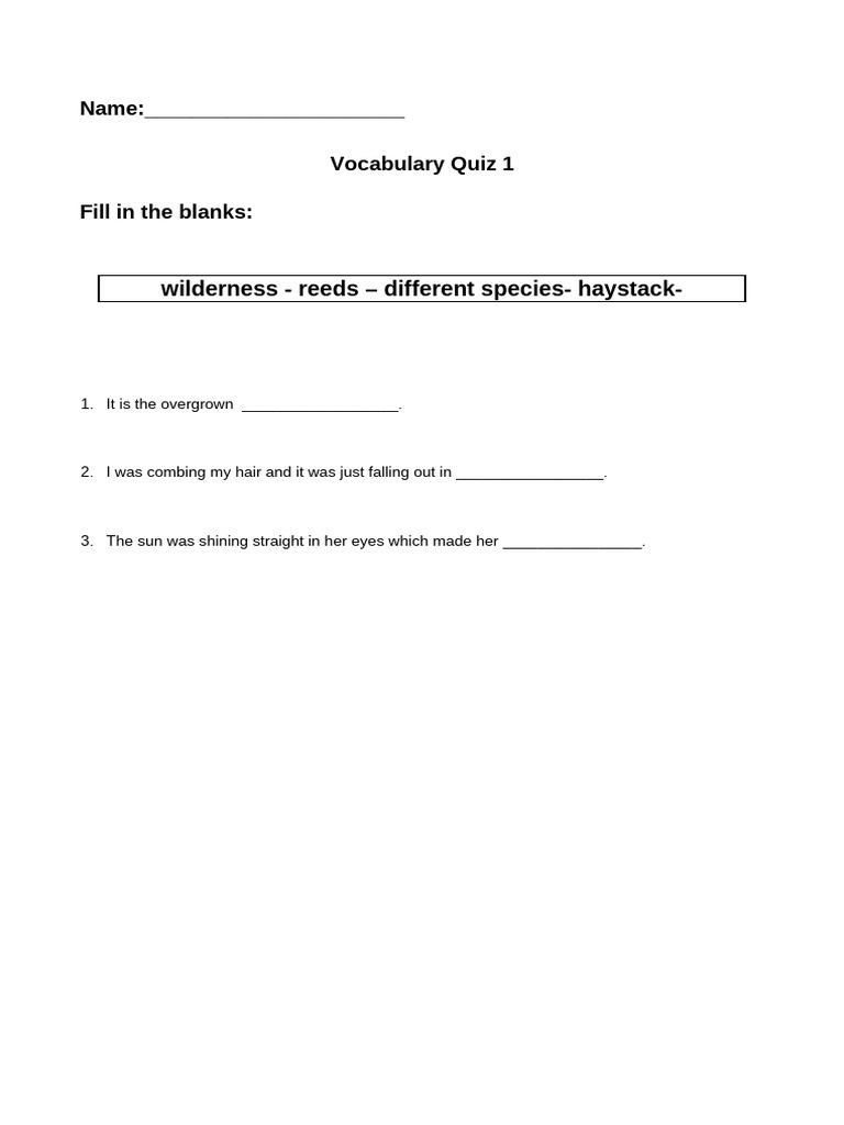 Vocab Quiz 1 | PDF