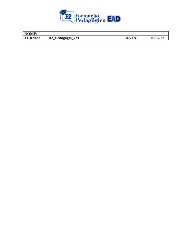 Folha Padrão - TCD | PDF