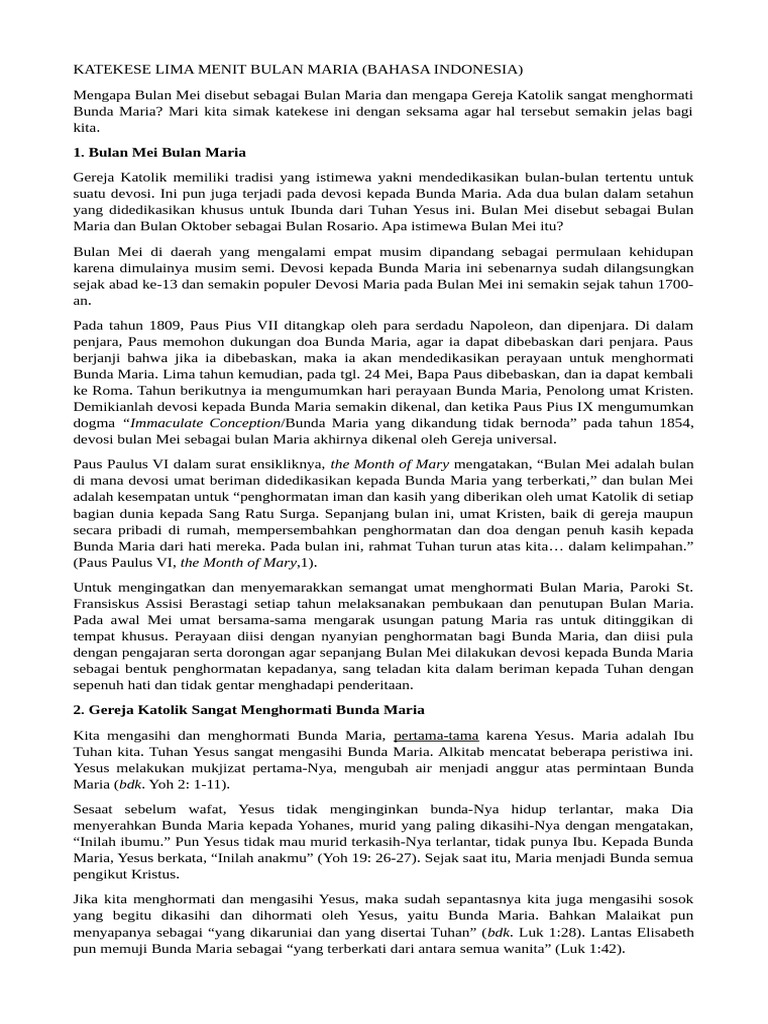 Bulan Maria, Indonesia | PDF