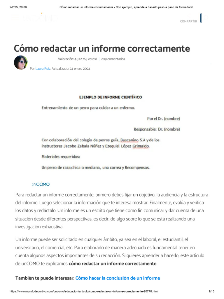 Cómo Redactar Un Informe Correctamente - Con Ejemplo, Aprende A Hacerlo Paso A Paso de Forma ...