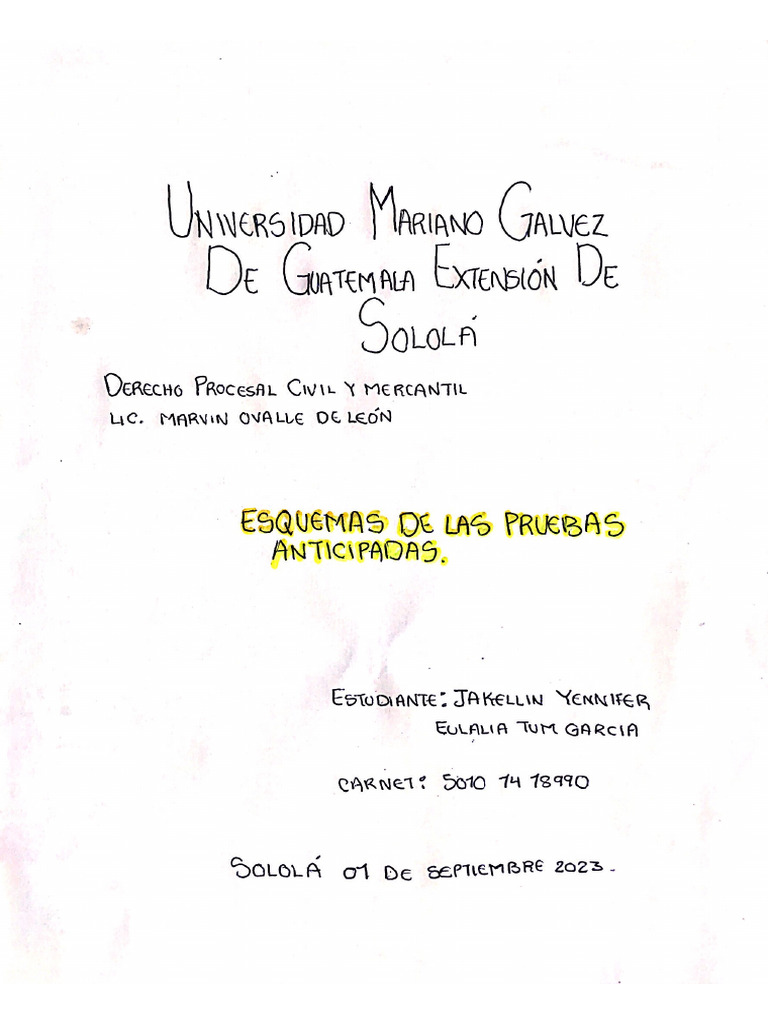Esquema de Pruebas Anticipadas | PDF