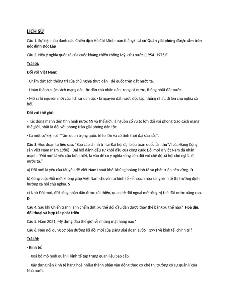 LS Và ĐL HKII | PDF