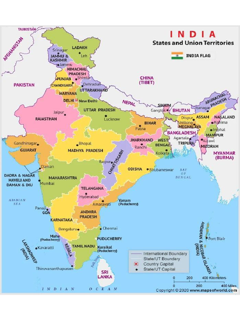 INDIA-STATES & UTs-Map | PDF