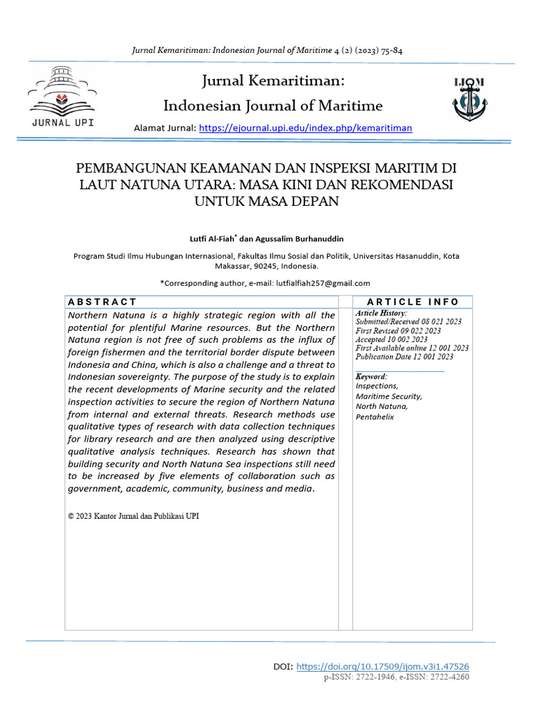 Jurnal Kemaritiman: Indonesian Journal of Maritime | PDF